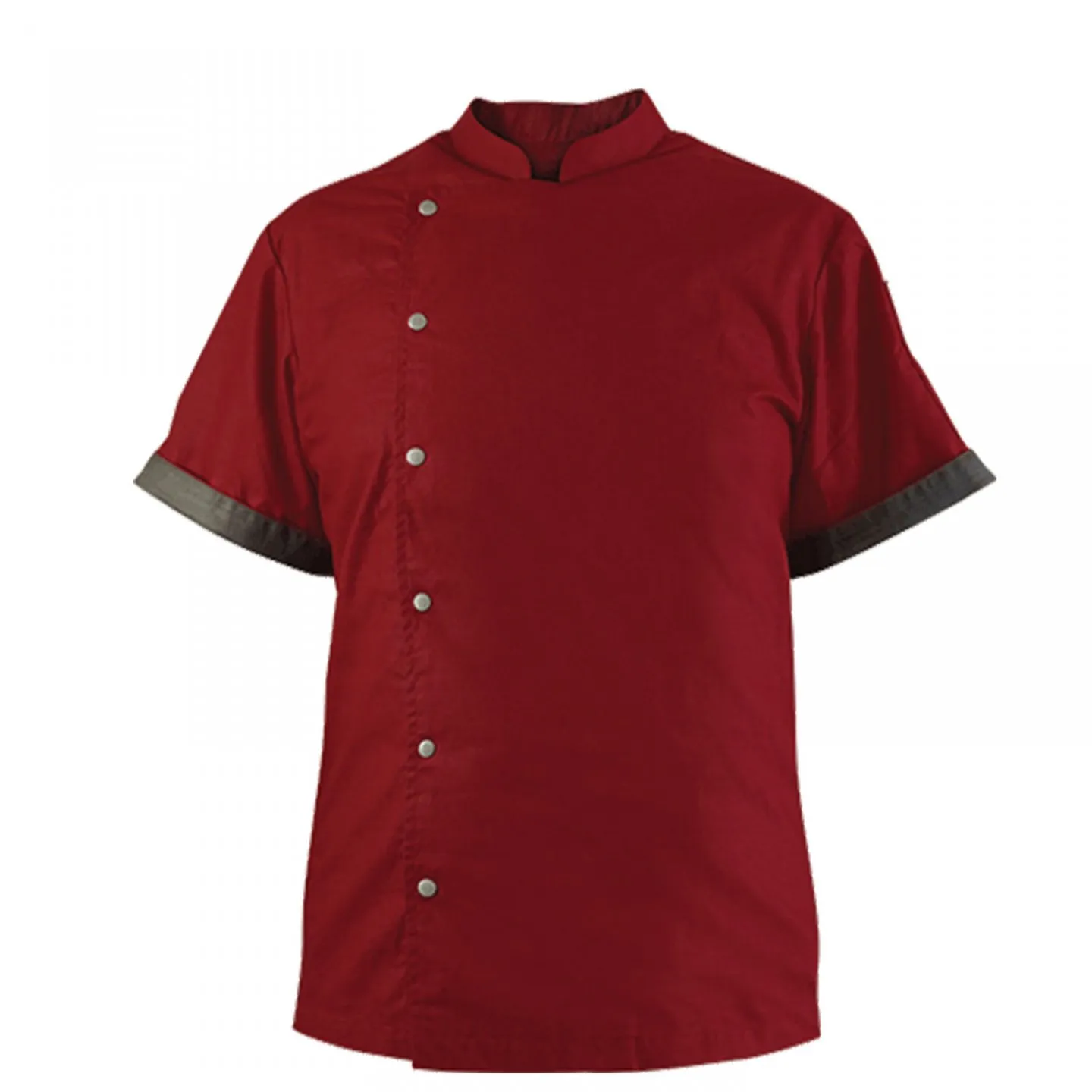 Summer Linen Chef Jacket Maroon | Summer Chef Jacket | Baju Chef, Apron ...