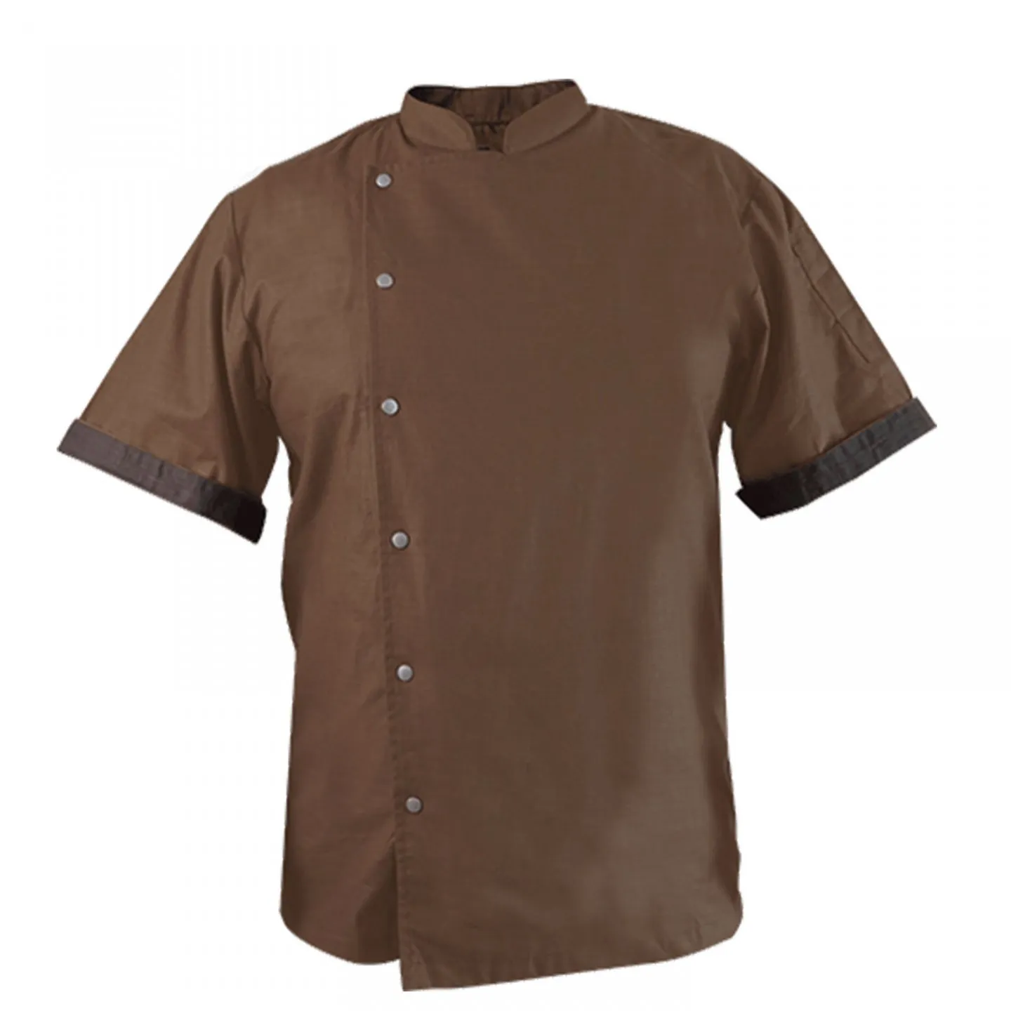 Summer Linen Chef Jacket Brown | Summer Chef Jacket | Baju Chef, Apron ...