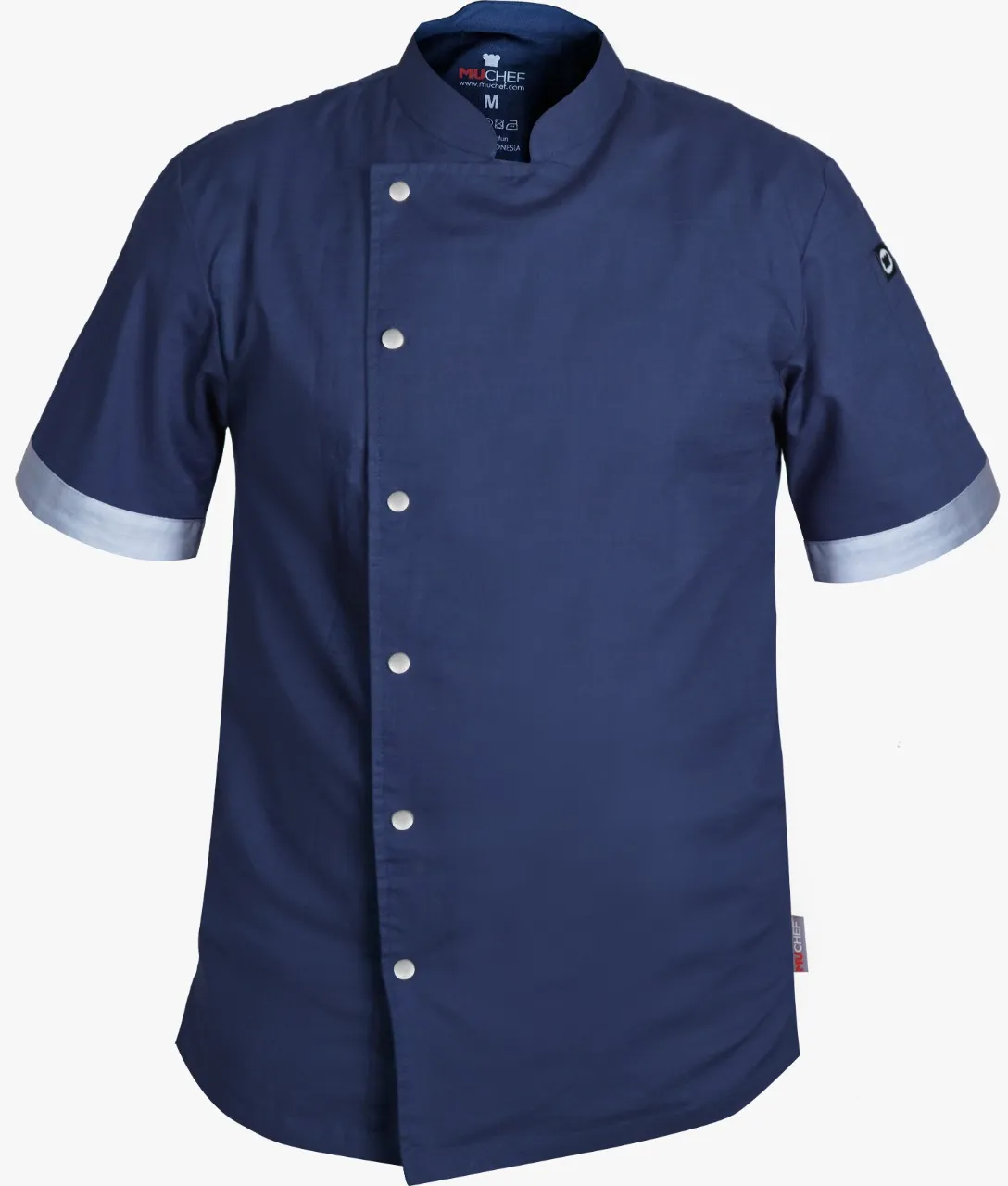 Summer Linen Chef Jacket Navy | Summer Chef Jacket | Baju Chef, Apron ...